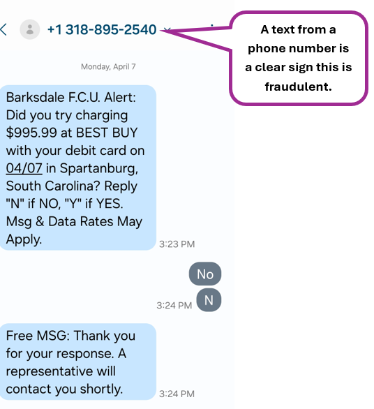 Barksdale Federal Credit Union - Education - Fraud News - Fraud Examples