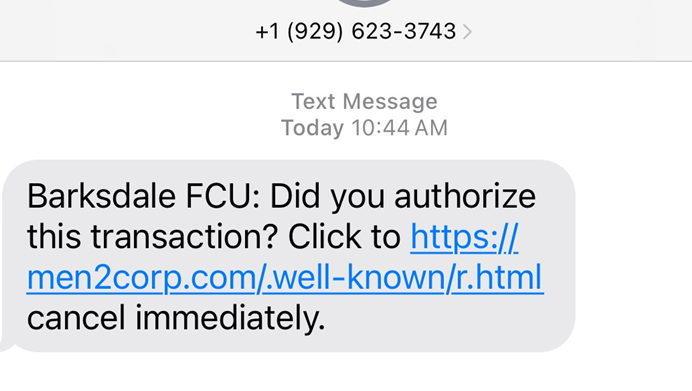 Barksdale Federal Credit Union - Education - Fraud News - Fraud Examples